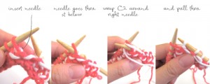 tutorial: shaker stitch in 2 colors, knit flat